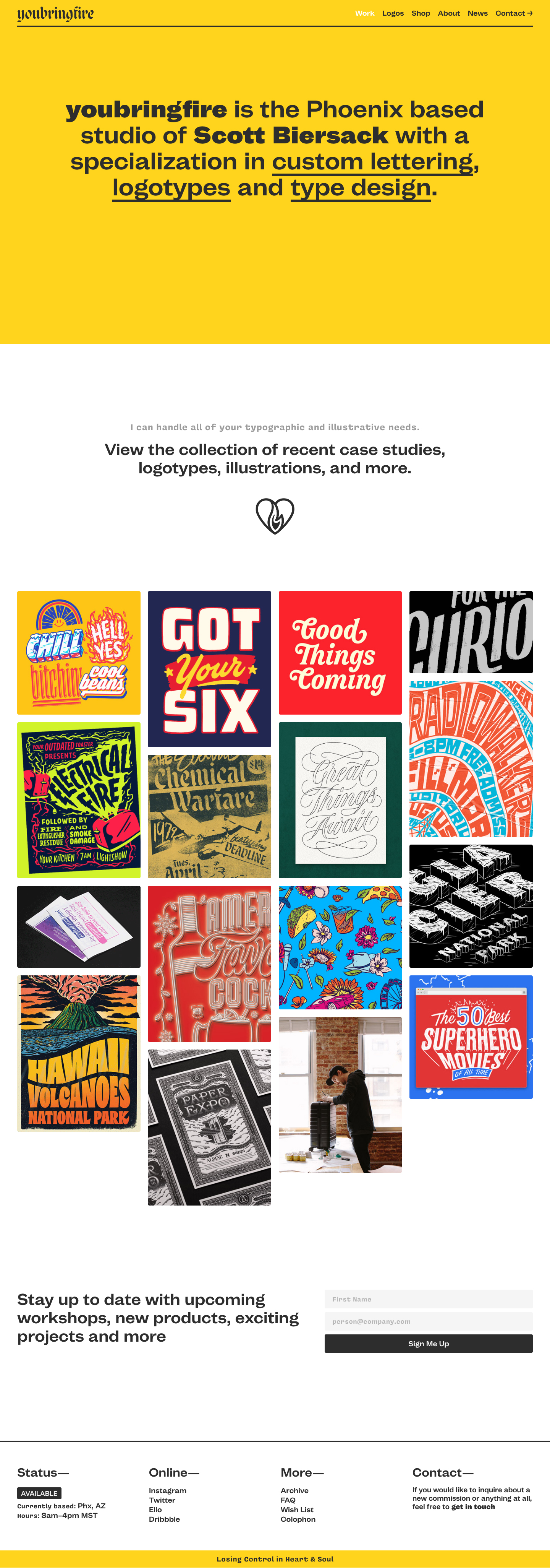 Check out landing page youbringfire